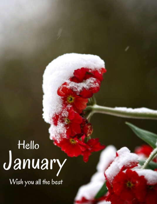 Modèle Black Vintage Hello January Flyer (us Letter) | PosterMyWall