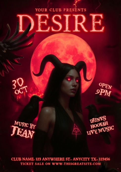 Black Vintage Horror Night Party A4 Template | PosterMyWall