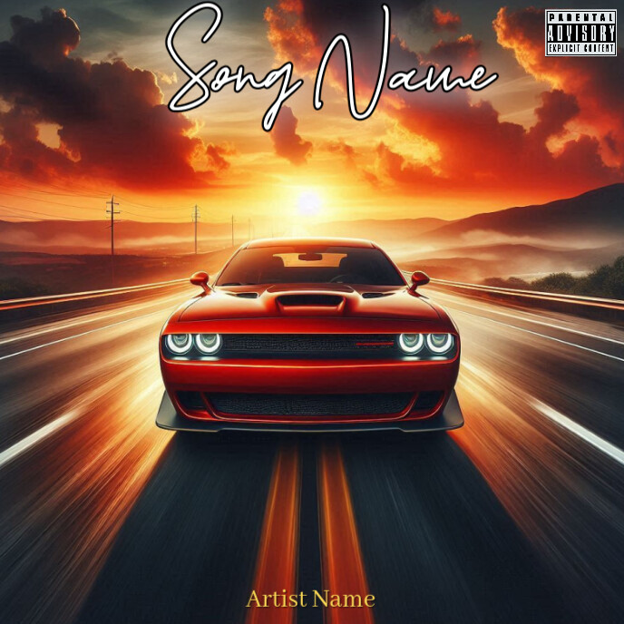 Black Vintage Lurcury Car Highway Mixtape Cover Album Cover Template ...