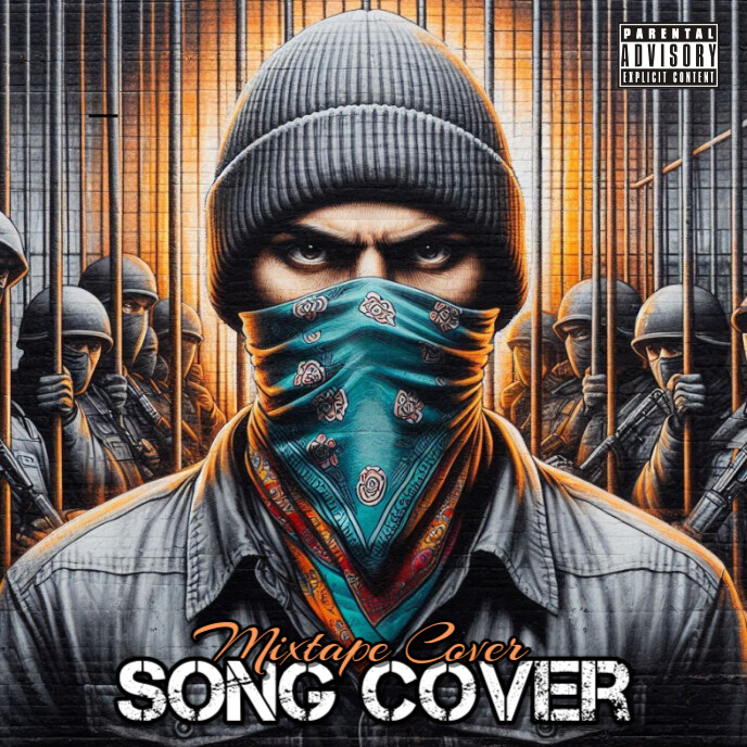 Black Vintage Man In Jail Mixtape Cover Album Cover Template | PosterMyWall