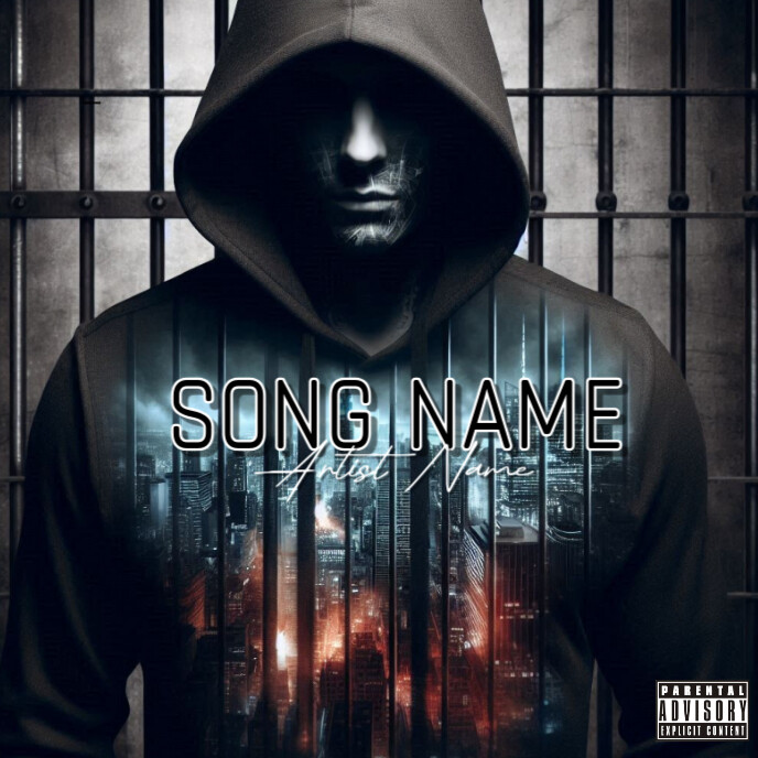 Black Vintage Man In Jail Mixtape Cover Album Cover Template | PosterMyWall