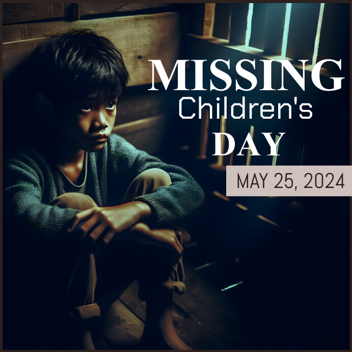 Black Vintage Missing Children's Day Instagr Template | PosterMyWall