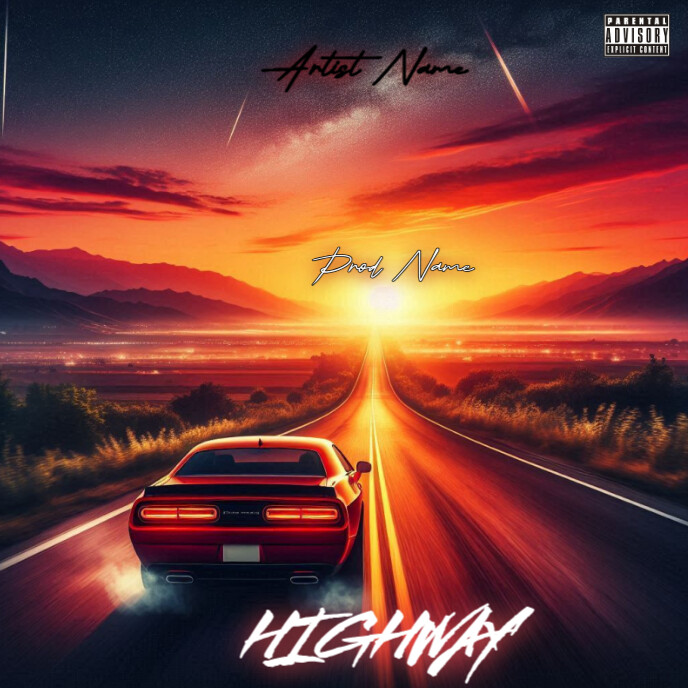 Black Vintage Mixtape Cover Sunset Album Cover Template | PosterMyWall