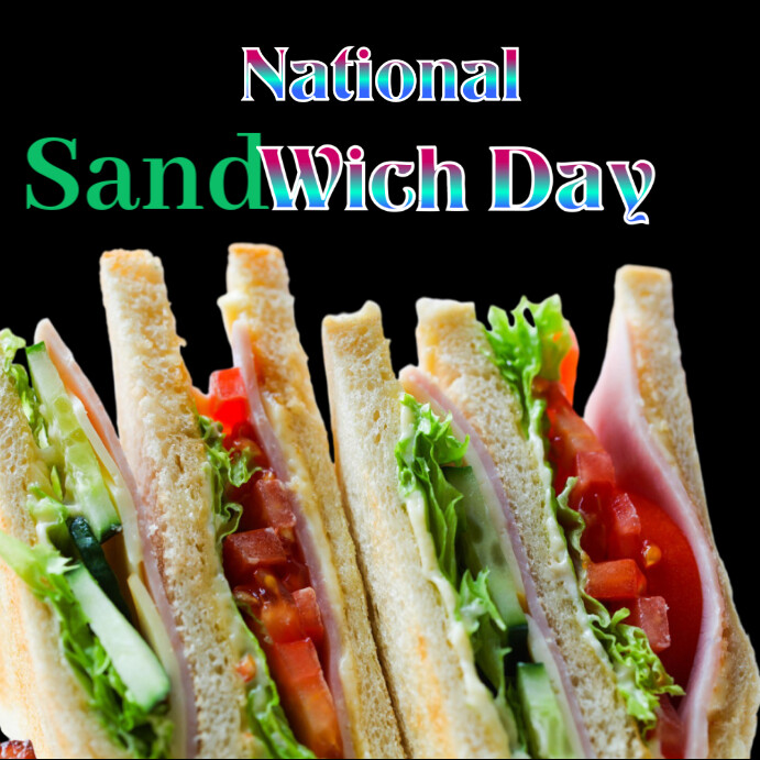 Plantilla de Black Vintage National Sandwich Day Instagram Post ...