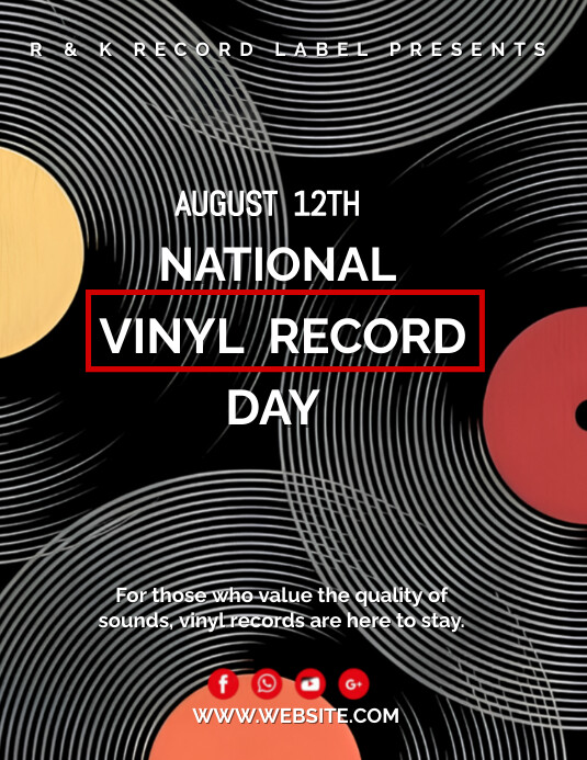 Black Vintage National Vinyl Record Day Flye Template | PosterMyWall