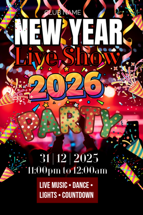 Black Vintage New Year Poster Template | PosterMyWall