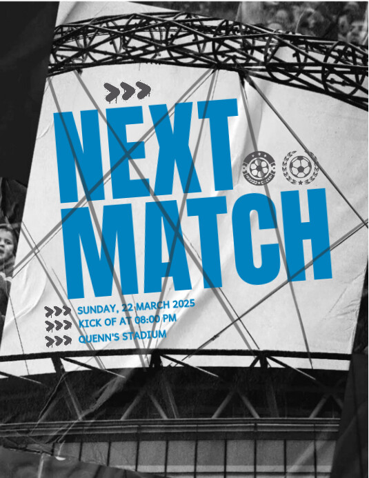 Copy of Black Vintage Next Match Soccer Template Flyer (us Letter ...