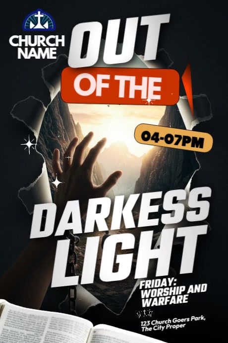 Black Vintage Out Of The Darkness Poster Template | PosterMyWall