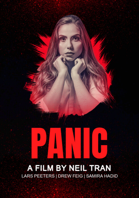 Black Vintage Panic Movie And Song Album Cover A4 Template | PosterMyWall