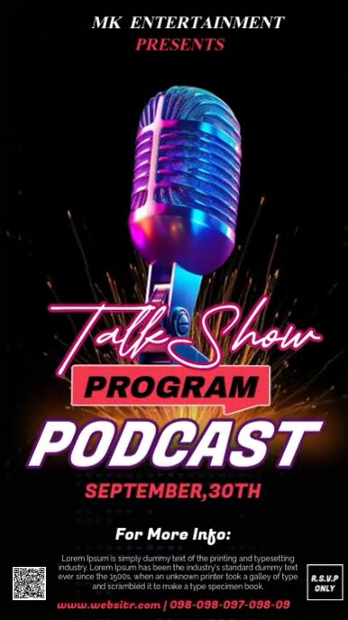 Black Vintage Podcast Instagram Reel Template | PosterMyWall