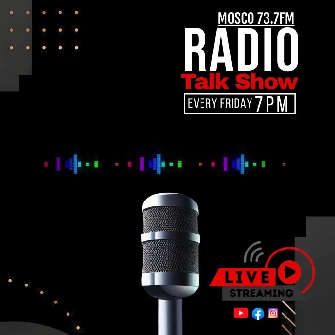 Black Vintage Radio Talk Show Fm Instagram Po Template | PosterMyWall