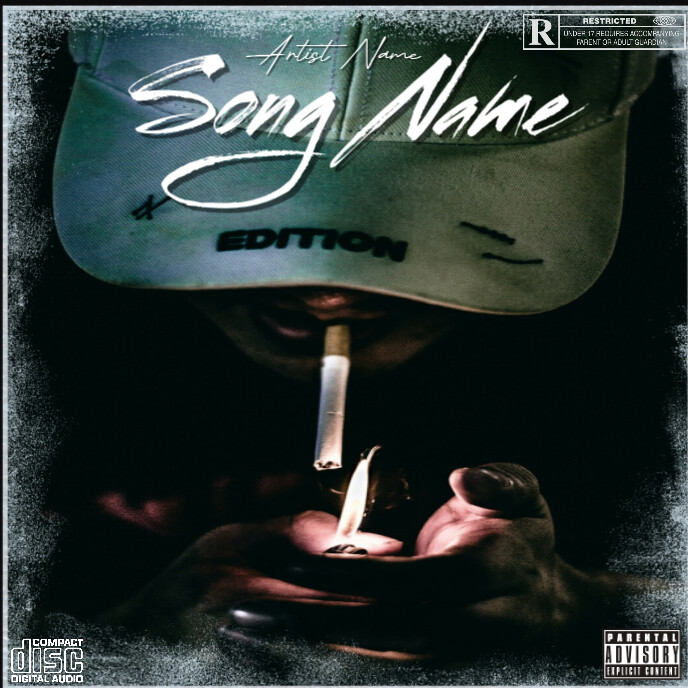 Copy of Black Vintage Rap Trap Cover Alone Man Smoking Cover Album ...