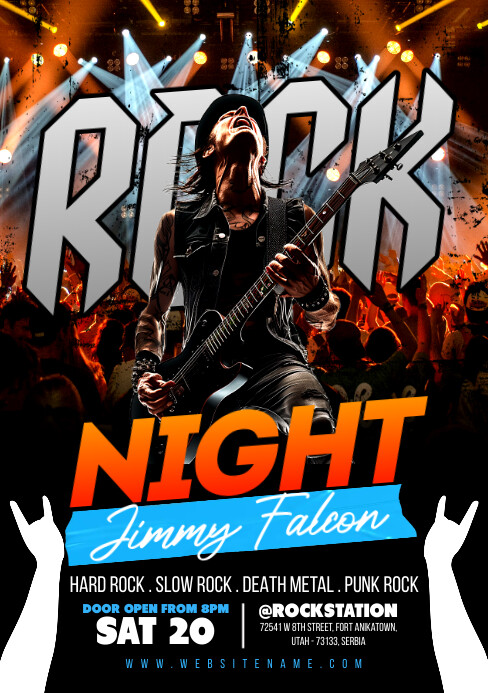 Copy of Black Vintage Rock Night A5 | PosterMyWall