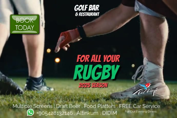 Black Vintage Rugby Poster Template | PosterMyWall