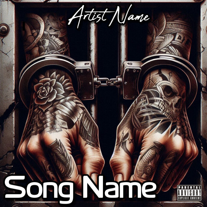 Black Vintage Sad Alone Man In Jail Mixtape Cover Album Cover Template ...