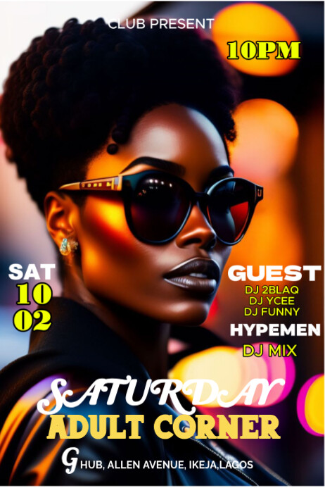 Copy of Black Vintage Saturday Club Party Poster | PosterMyWall