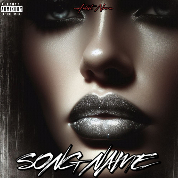 Black Vintage Sexy Diamond Lips Mixtape Cover Album Cover Template ...