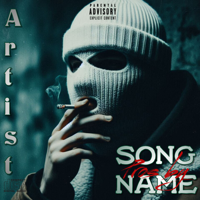 Black Vintage Ski Mask Man Best Cover Song Rap Mixtape Album Cover ...