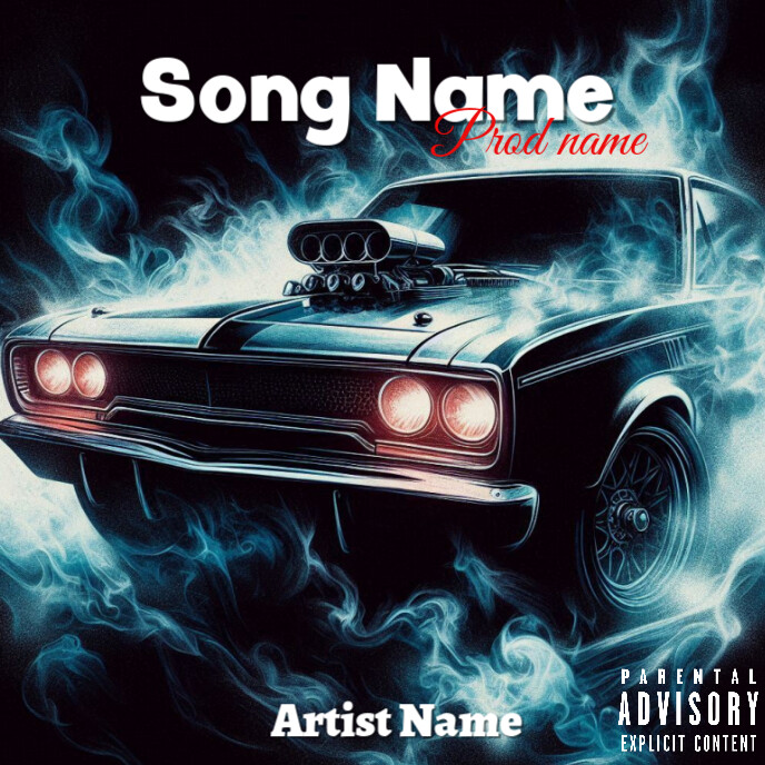 Black Vintage Smokey Car Song Album Cover Template | PosterMyWall