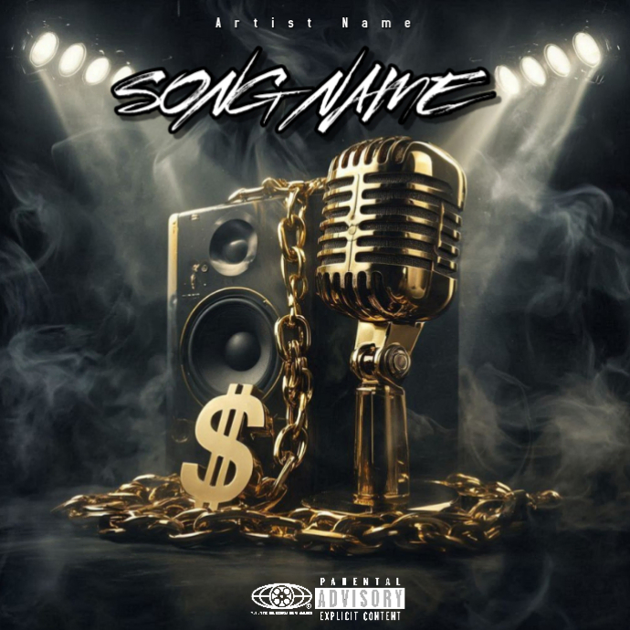 Plantilla de Black Vintage Speaker Microphone Mixtape Cover Album Cover ...