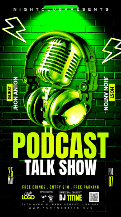 Copy of Black Vintage Talk Show Podcast Instagram Story | PosterMyWall