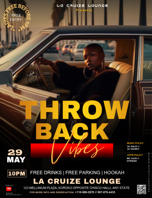 Black Vintage Throwback Vibes Flyer (us Letter) Template | PosterMyWall