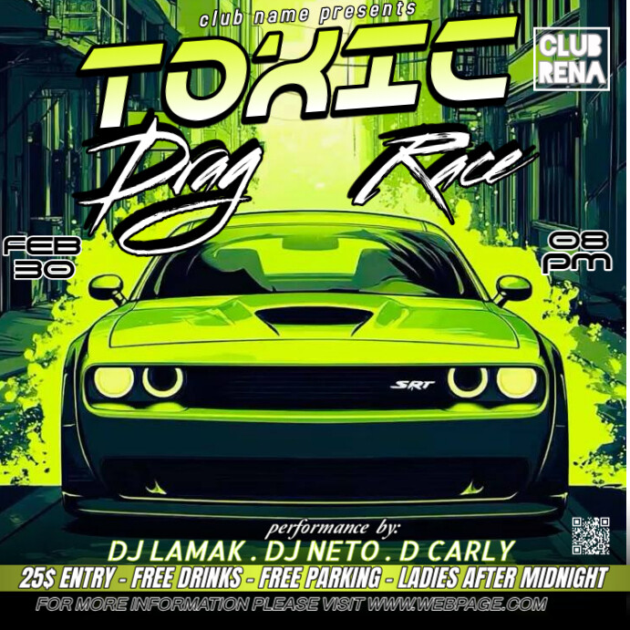 Black Vintage Toxic Drag Race Instagram Post Templat | PosterMyWall