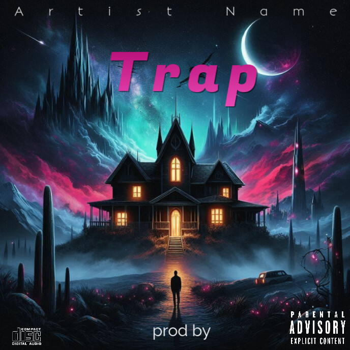 Copy of Black Vintage Trap House Sad Alone Man Song Mixtape Album Cover ...