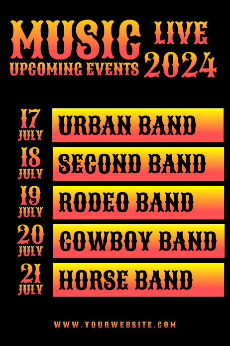 Black Vintage Upcoming Events Poster Template | PosterMyWall