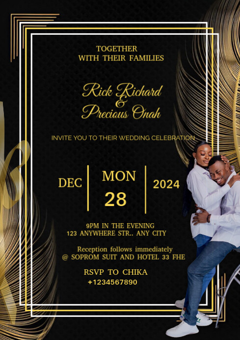 Copy of Black Vintage Vintage Wedding Invitations With A Classic ...