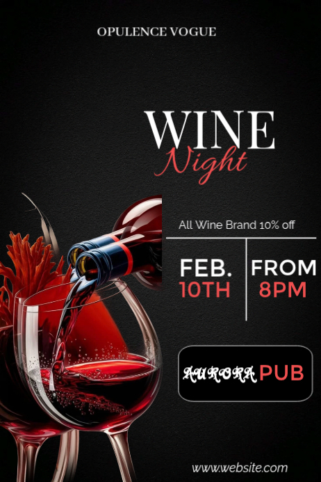Black Vintage Wine Night Poster Template | PosterMyWall