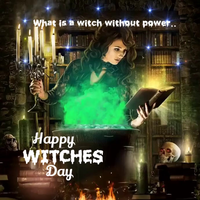 Black Vintage Witches Day Square (1:1) Template | PosterMyWall