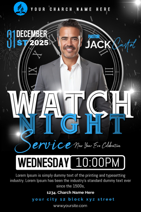 Plantilla de Black Watch Night Service Poster | PosterMyWall