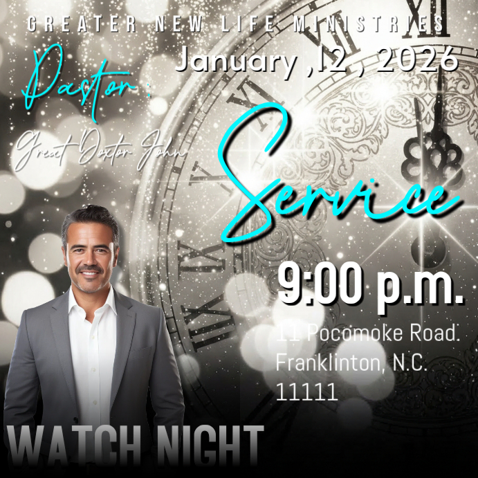 Black Watch Night Service Square (1:1) Template | PosterMyWall