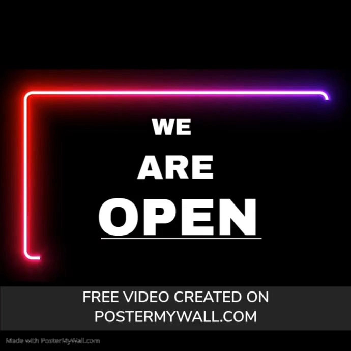 Black We Are Open, Yard Sign Square (1:1) Template | PosterMyWall