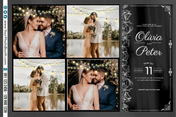 Black Wedding PhotoBooth Template | PosterMyWall