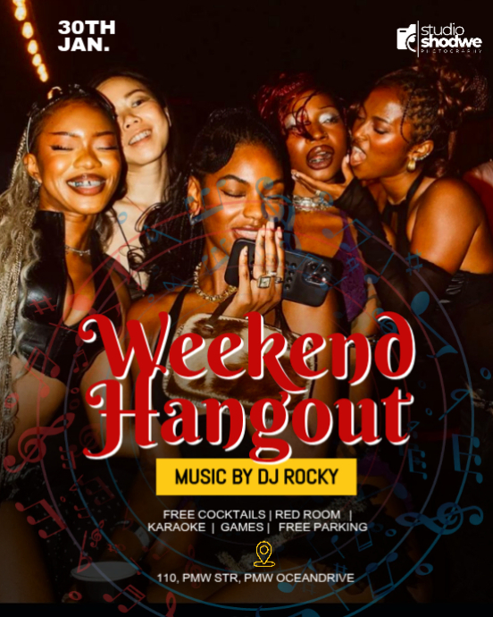 Black Weekend Hangout Instagram Portrait Template | PosterMyWall