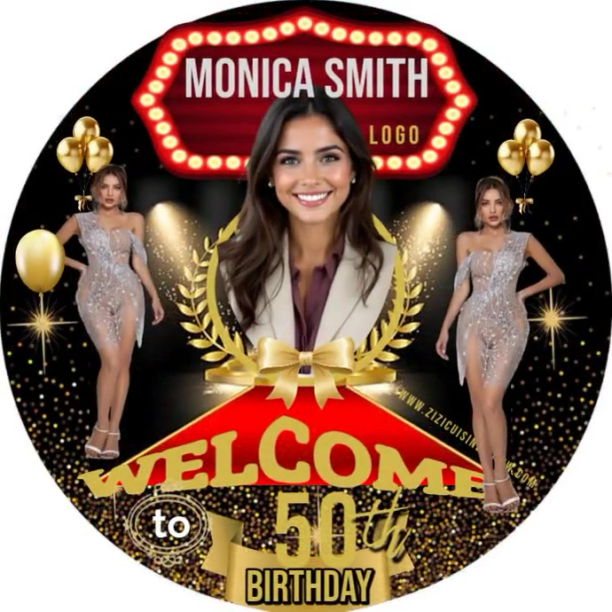 Black Welcome To 50th Birthday Instagram Post Template | PosterMyWall