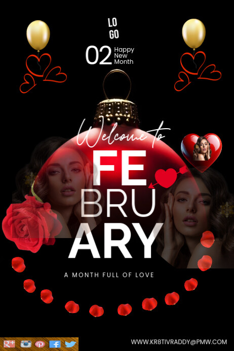 Black Welcome To February Poster Template | PosterMyWall