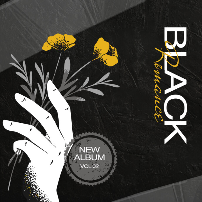 Black White And Yellow Album Cover Template Postermywall