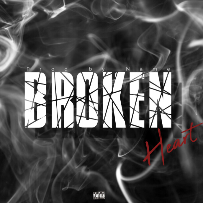 Black White Broken Heart Album Cover Template | PosterMyWall