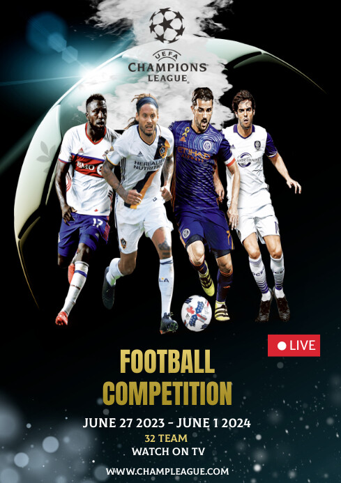 Black white football competition template | PosterMyWall