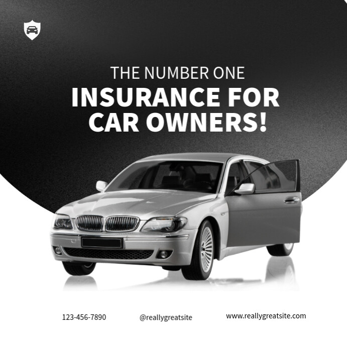 Copy of Black White Minimalist Car Insurance Instagram Post | PosterMyWall