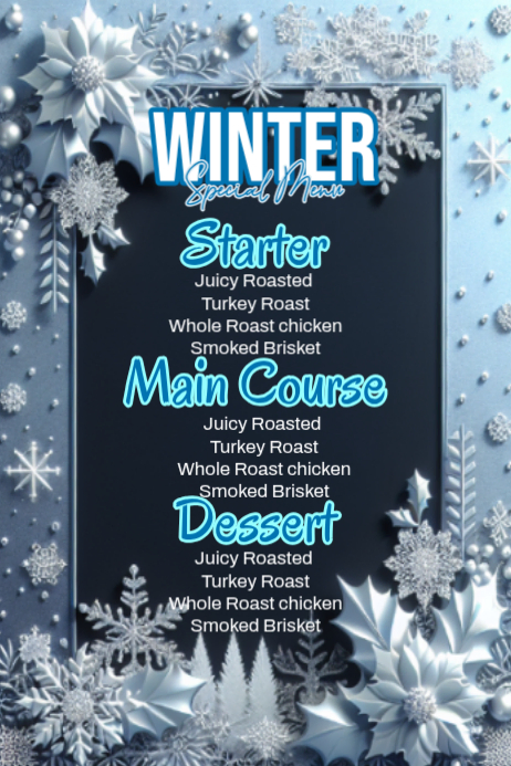 Black Winter Coffee Menu Poster Template | PosterMyWall