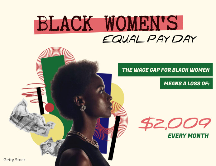 Black Women's Equal Pay Day Banner Template | PosterMyWall