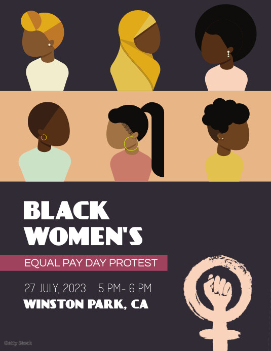 Black Women's Equal Pay Day Flyer Template | PosterMyWall