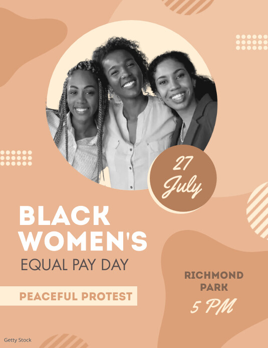 Black Women's Equal Pay Day Flyer Minimal Template | PosterMyWall