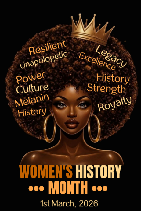 Black Women's History Month Poster Template | PosterMyWall