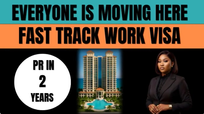 Black Work Visa Promotion Digital Display Video Template | PosterMyWall