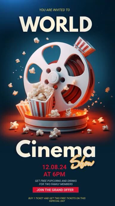 Black World Cinema Day Instagram Reel Template | PosterMyWall